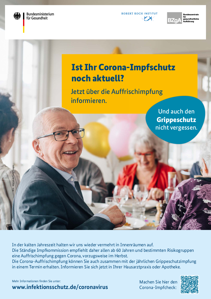 Plakat „Ist Ihr Corona-Impfschutz noch aktuell?“ (DIN A3) | BMG